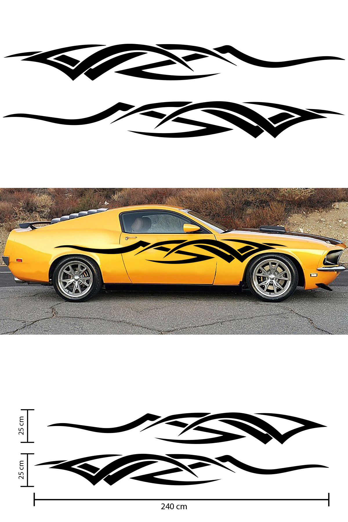 Araba Yan Kapı Oto Sticker – Araba Sticker 240x30cm - Dijitonline